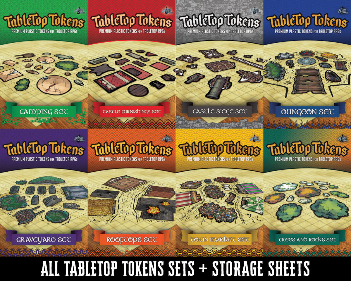 Tabletop Tokens 8-Set Bundle + Storage Sheets – Geek Tank Games